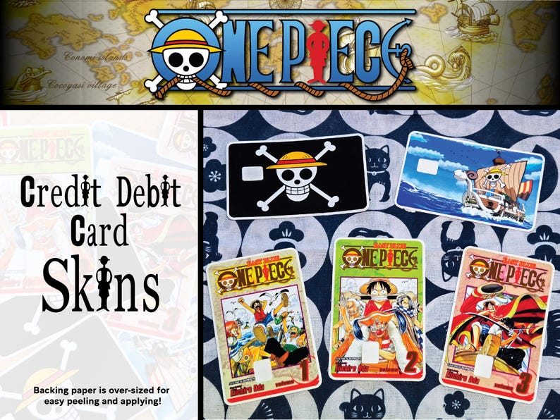 One Piece Card Skin: Anime Credit Card Sticker - Straw Hat Pirates - Etsy