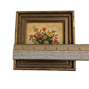 Original Floral Oil Painting by Florine Gompf Vintage Shabby Small ...