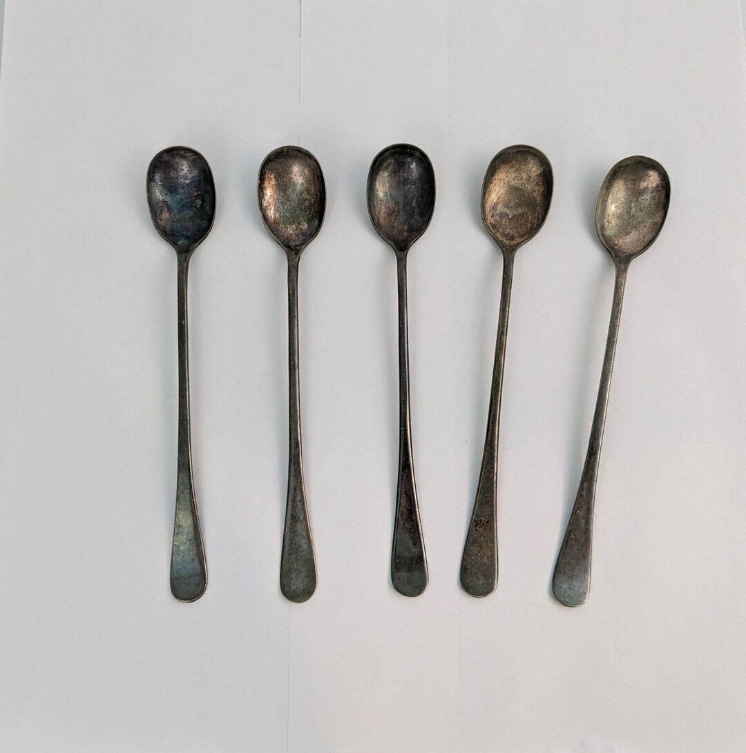 Five Distressed Silverplate Teaspoons Vintage Gilchrist and RH Thomas ...
