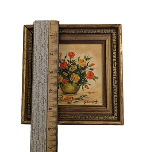 Original Floral Oil Painting by Florine Gompf Vintage Shabby Small ...