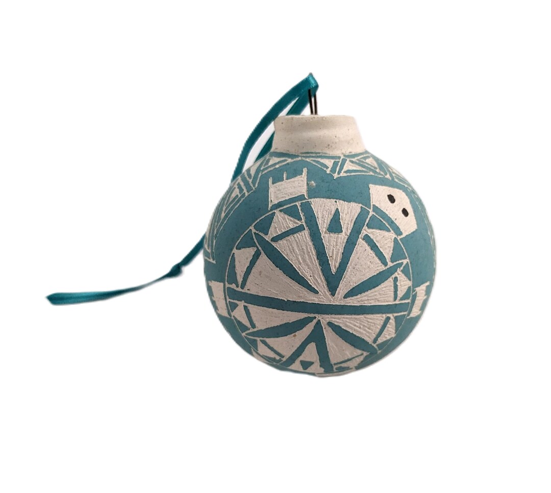 Acoma Pueblo Southwestern Turtle Ornament Vintage Handmade Carved ...