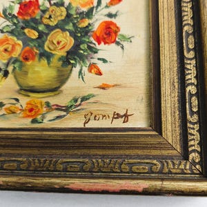 Original Floral Oil Painting by Florine Gompf Vintage Shabby Small ...