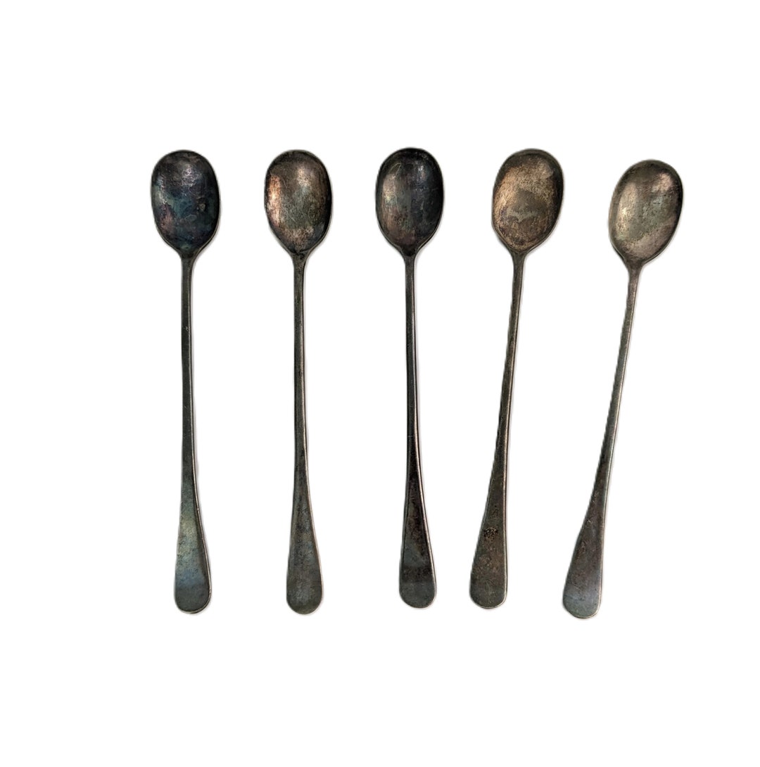 Five Distressed Silverplate Teaspoons ~ Vintage Gilchrist and RH Thomas ...