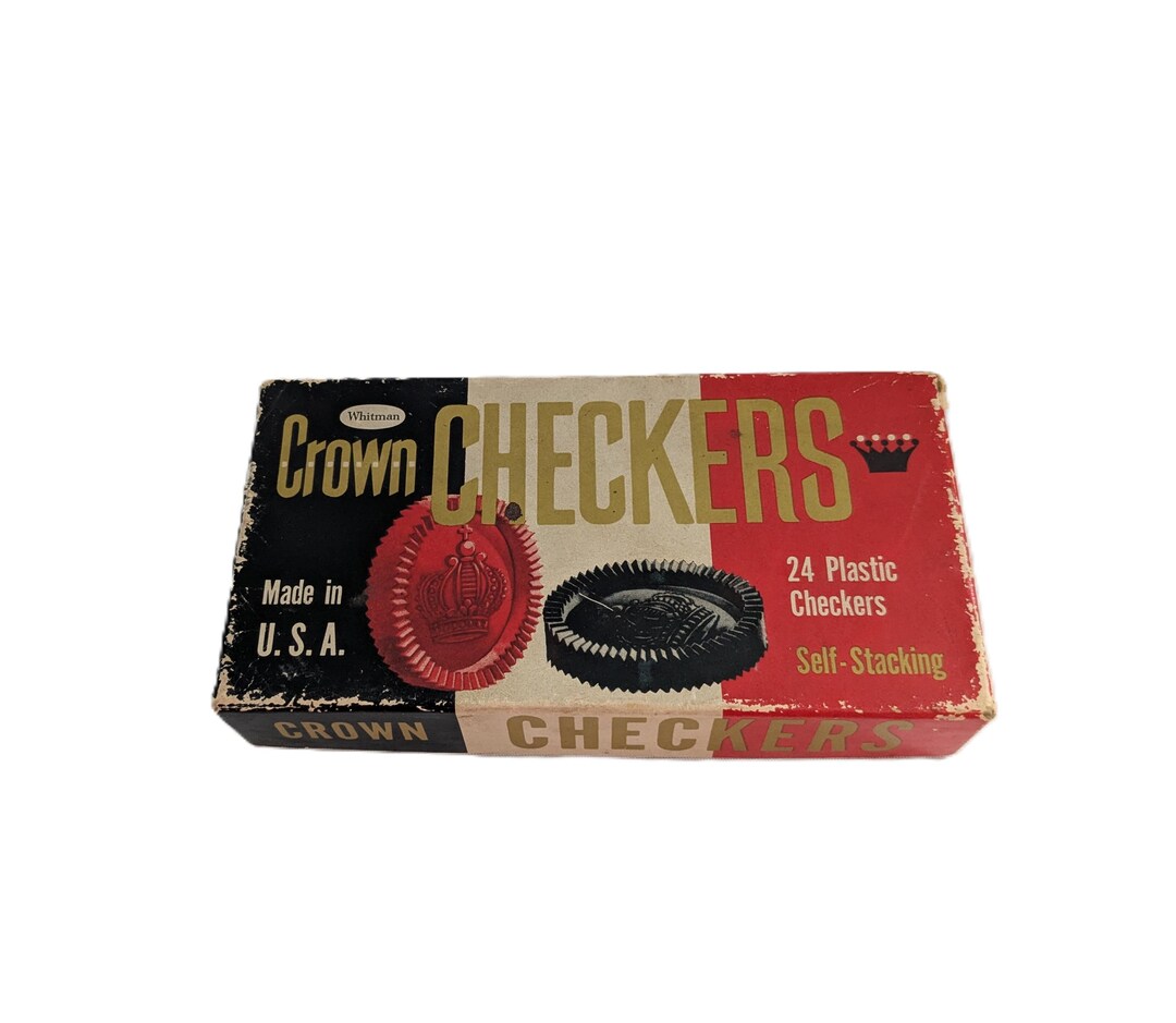 Vintage Box of Crown Checkers ~ 24 Plastic Pieces ~ Whitman USA - Etsy