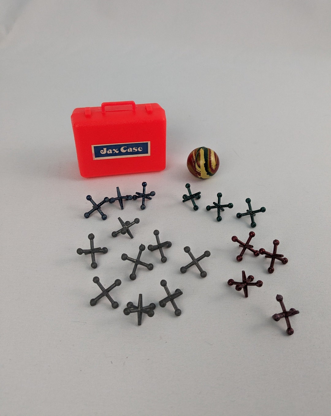 Chemtoy Vintage Jacks Set ~ Jax Case With Metal Jacks and Ball ...