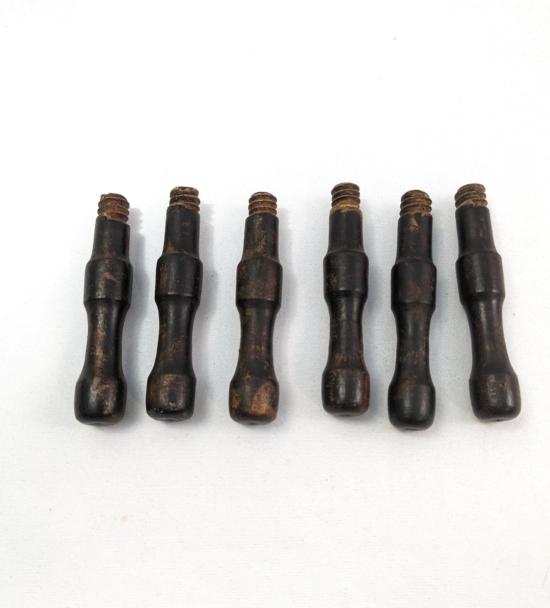 Salvaged Hand Turned Wood Pegs Vintage Set of Six Crafting Woodworking ...
