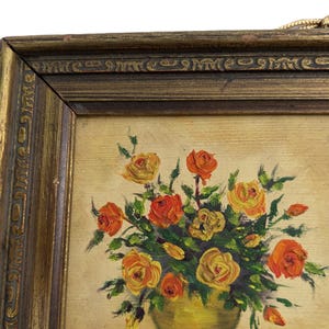Original Floral Oil Painting by Florine Gompf Vintage Shabby Small ...