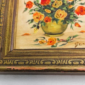 Original Floral Oil Painting by Florine Gompf Vintage Shabby Small ...