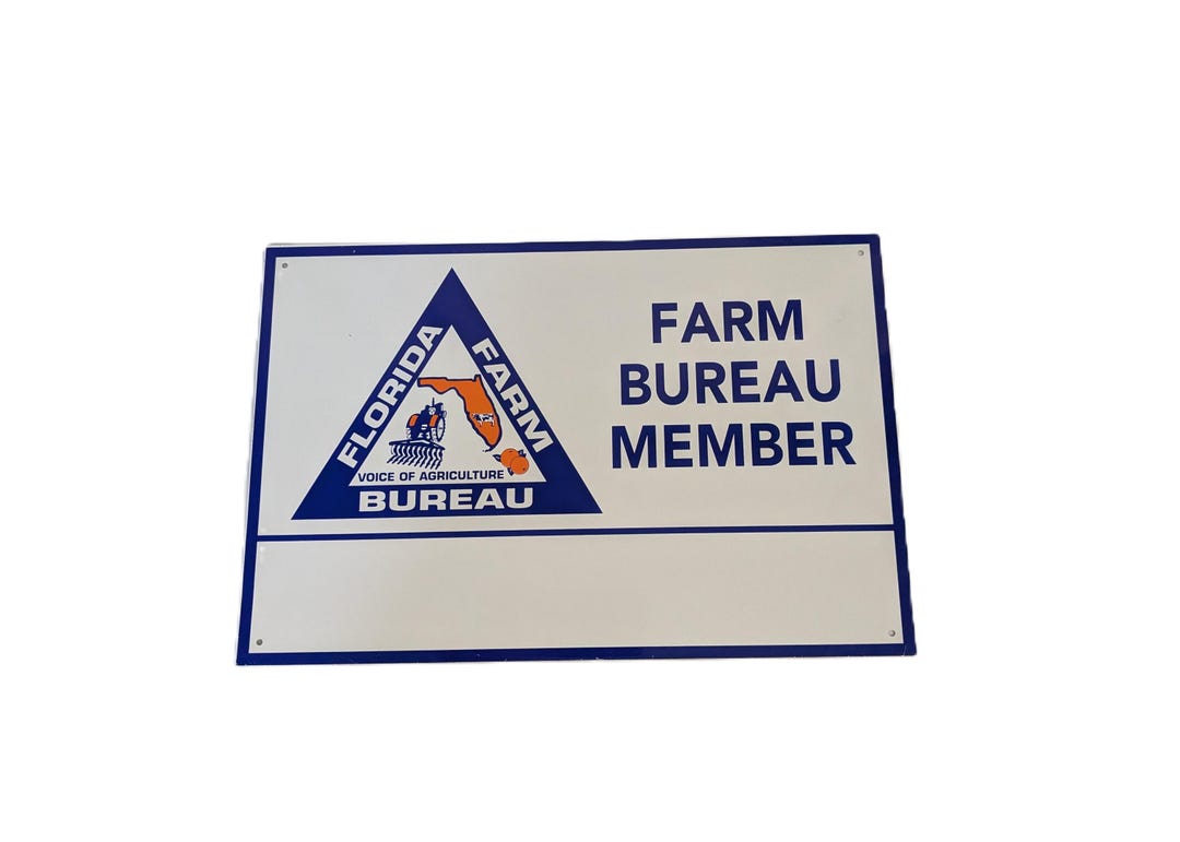 Vintage Florida Farm Bureau Metal Sign ~ Voice of Agriculture ~ 13.5" X ...