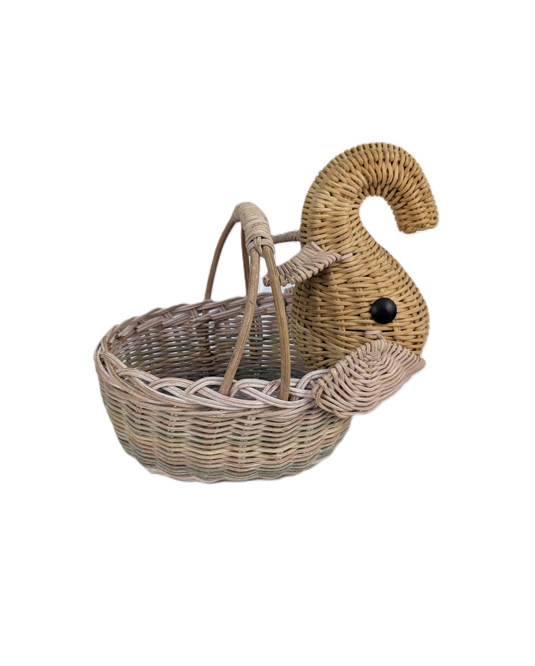 Elephant Basket ~ Woven Multi Color Pastels ~ Small Storage - Etsy