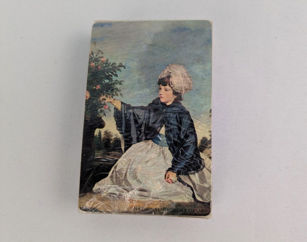 Vintage Playing Cards Girl With Flowers Painting National Gallery of ...