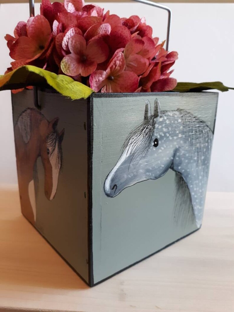 Beautiful handpainted 4 sided box | Etsy