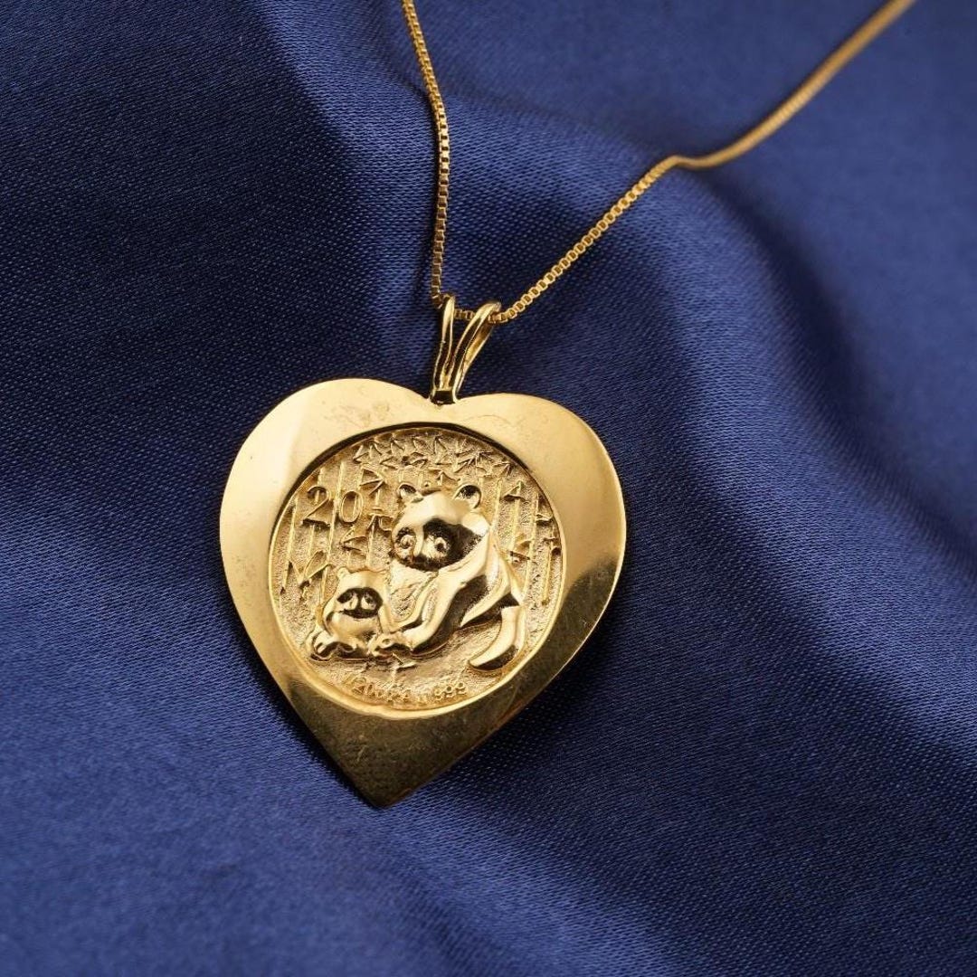 Handmade 14k Gold Plated Sterling Silver Panda Necklace - Etsy