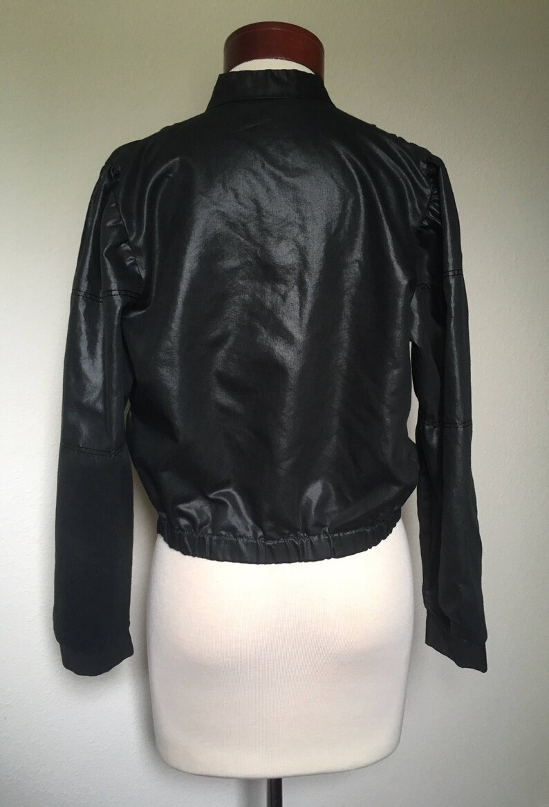 Vintage Black Jacket Cropped Ruched Lightweight Zip up Jacket - Etsy