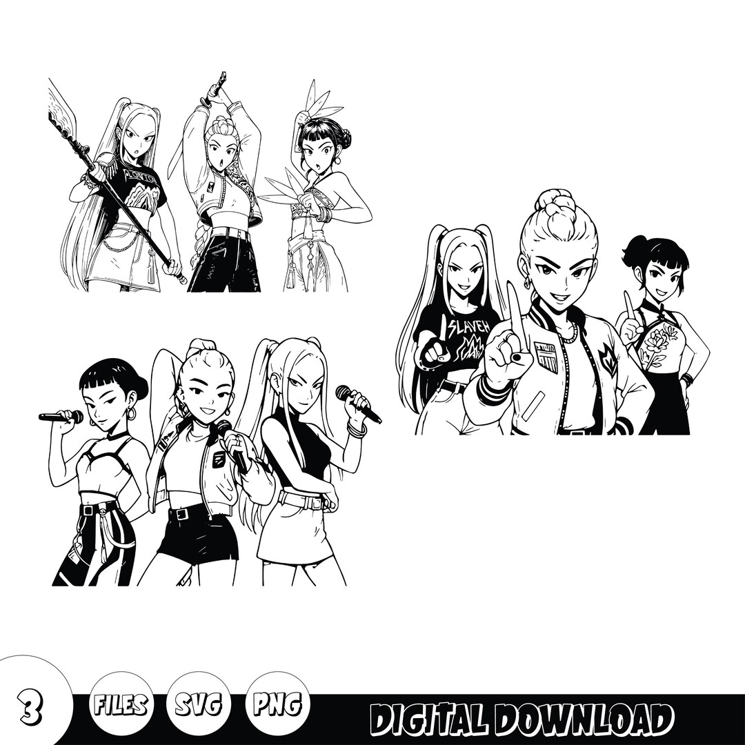 Kpop Girls Svg Png Bundle, Demon Hunters Inspired Svg, Sa-ja Boy Png ...