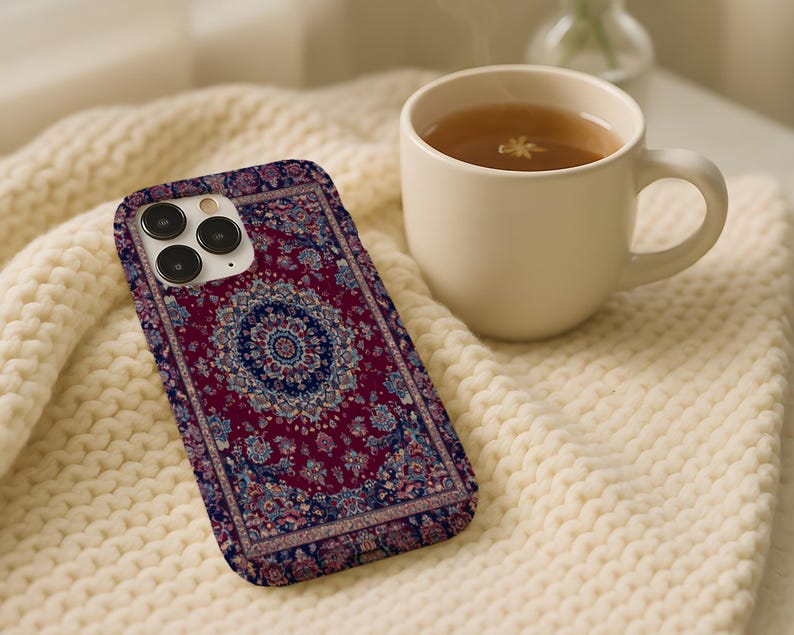 Persian Rug Phone Case, Vintage Oriental Carpet Art Tough Phone Cover ...
