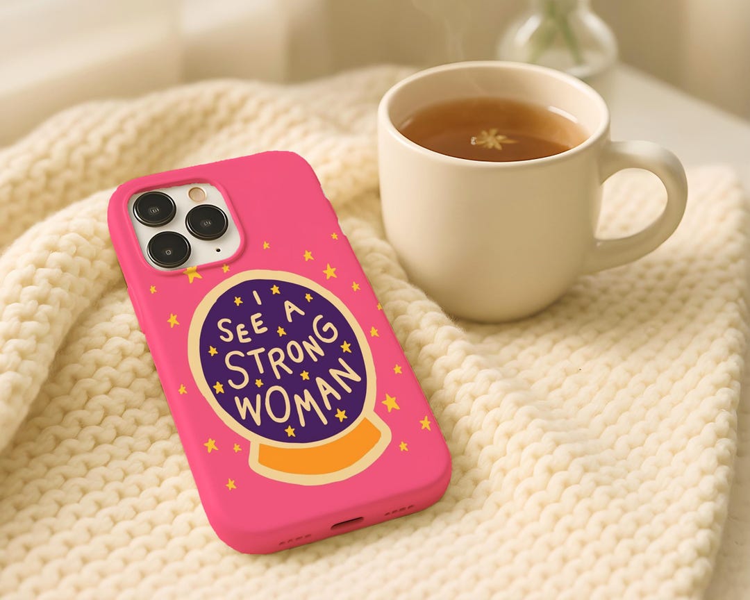 Strong Woman Pink Feminist Phone Case – Girl Power Tough Cover for ...