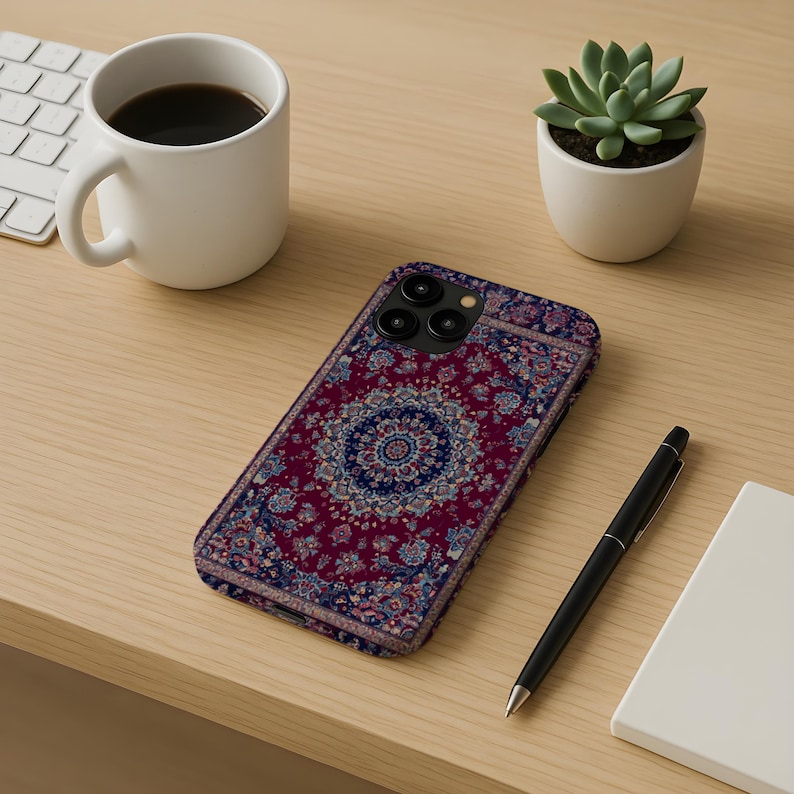 Persian Rug Phone Case, Vintage Oriental Carpet Art Tough Phone Cover ...