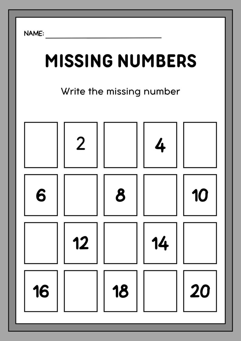 Math Worksheet Nursery: Number Tracing, Counting (PDF Printable A4 Size ...