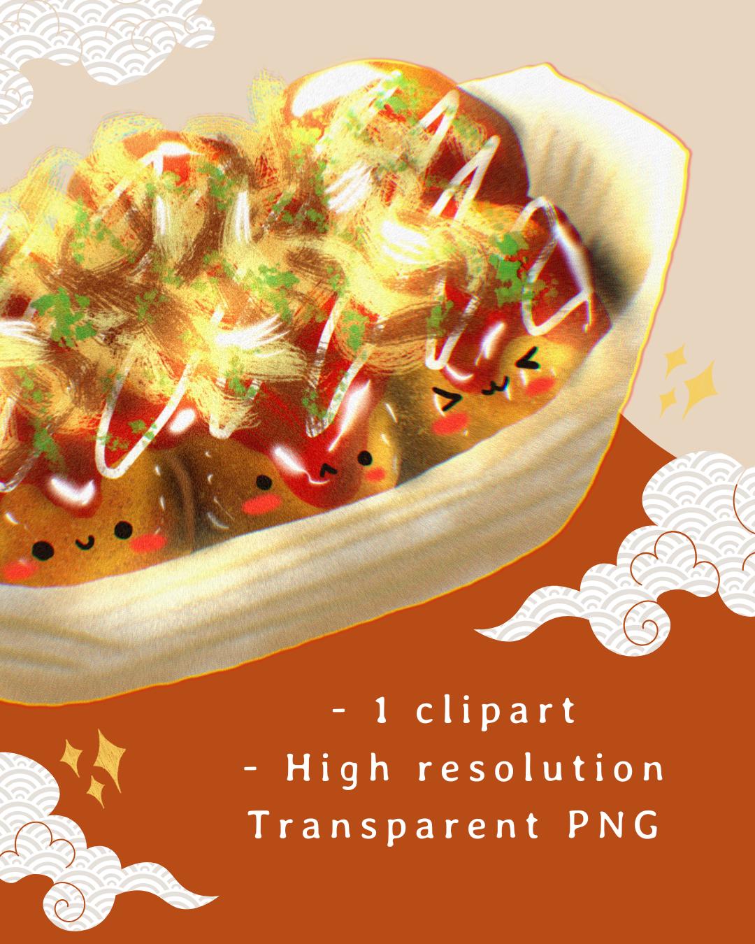 Cute Kawaii Takoyaki Japanese Food Clipart / Commercial Use/ PNG - Etsy