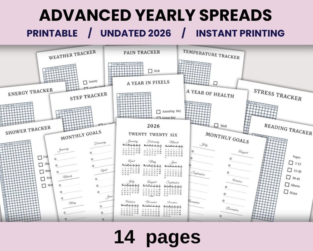 2026 Digital Planner | Yearly Planner | Plain Print |bullett Journal ...