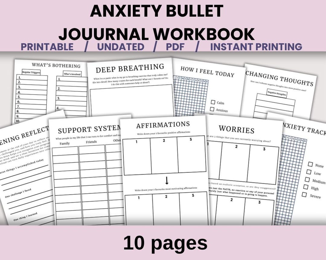 Anxiety Journal Bundle|adhd|bujo|pdf|basic Planners|printable|digital ...