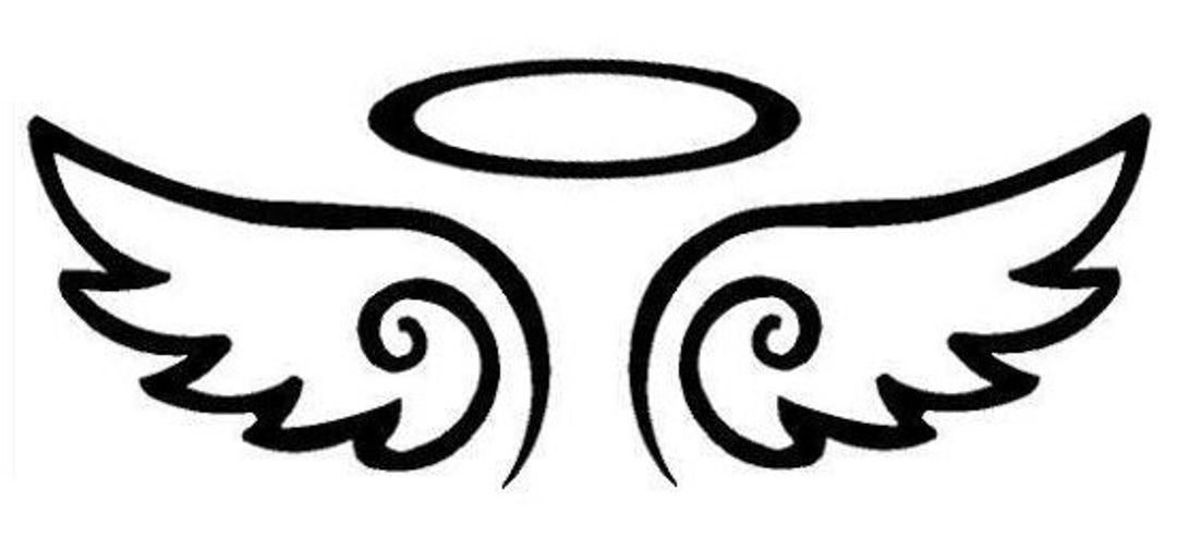 Swirly Angel Wings Halo Memorial Rip Vinyl Decal - Etsy
