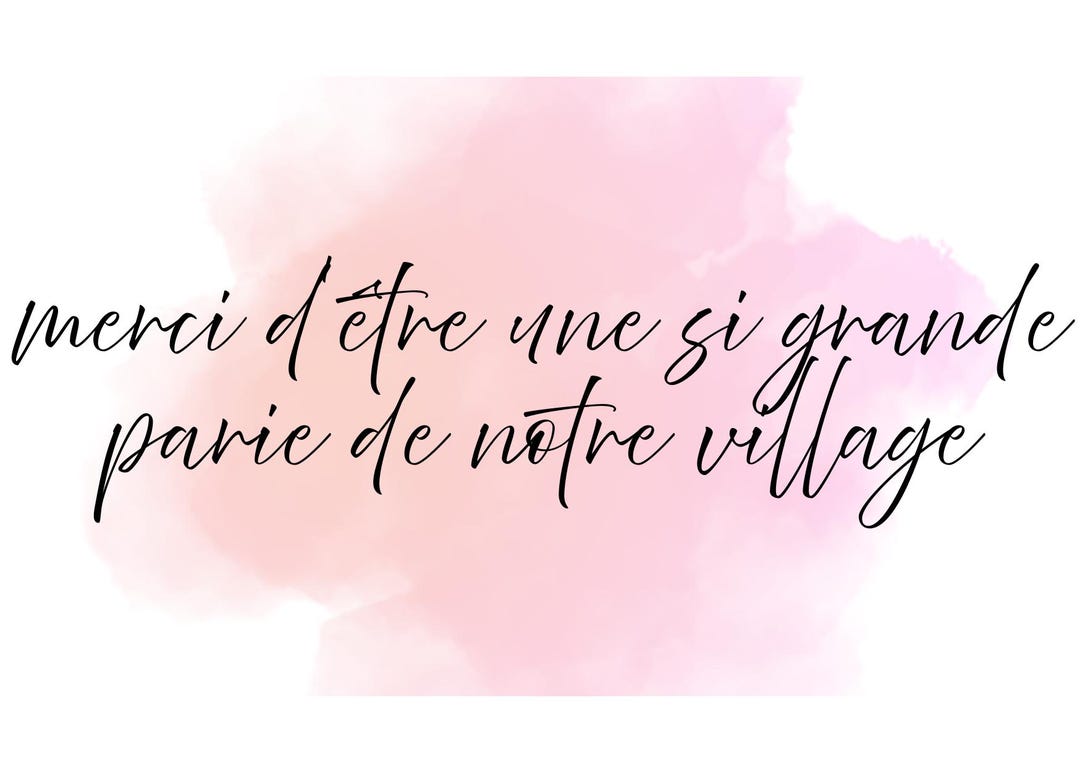 Merci Daycare Printable | French Thank You Card | Digital Download - Etsy