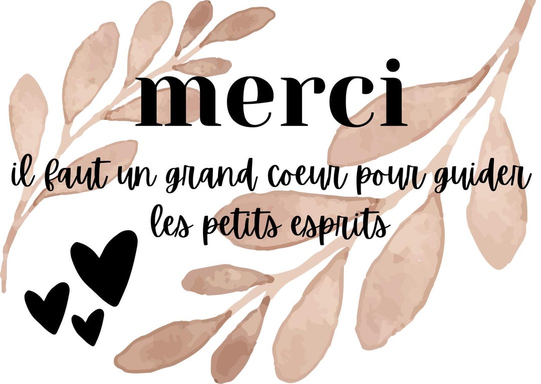 Merci Teacher Printable | French Thank You Card | Digital Download - Etsy
