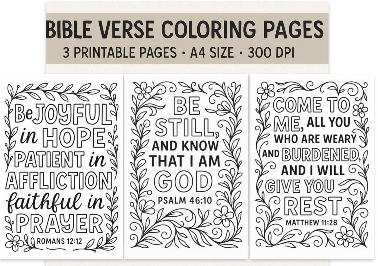 Bible Verse Coloring Pages | Christian Printables Bundle ...