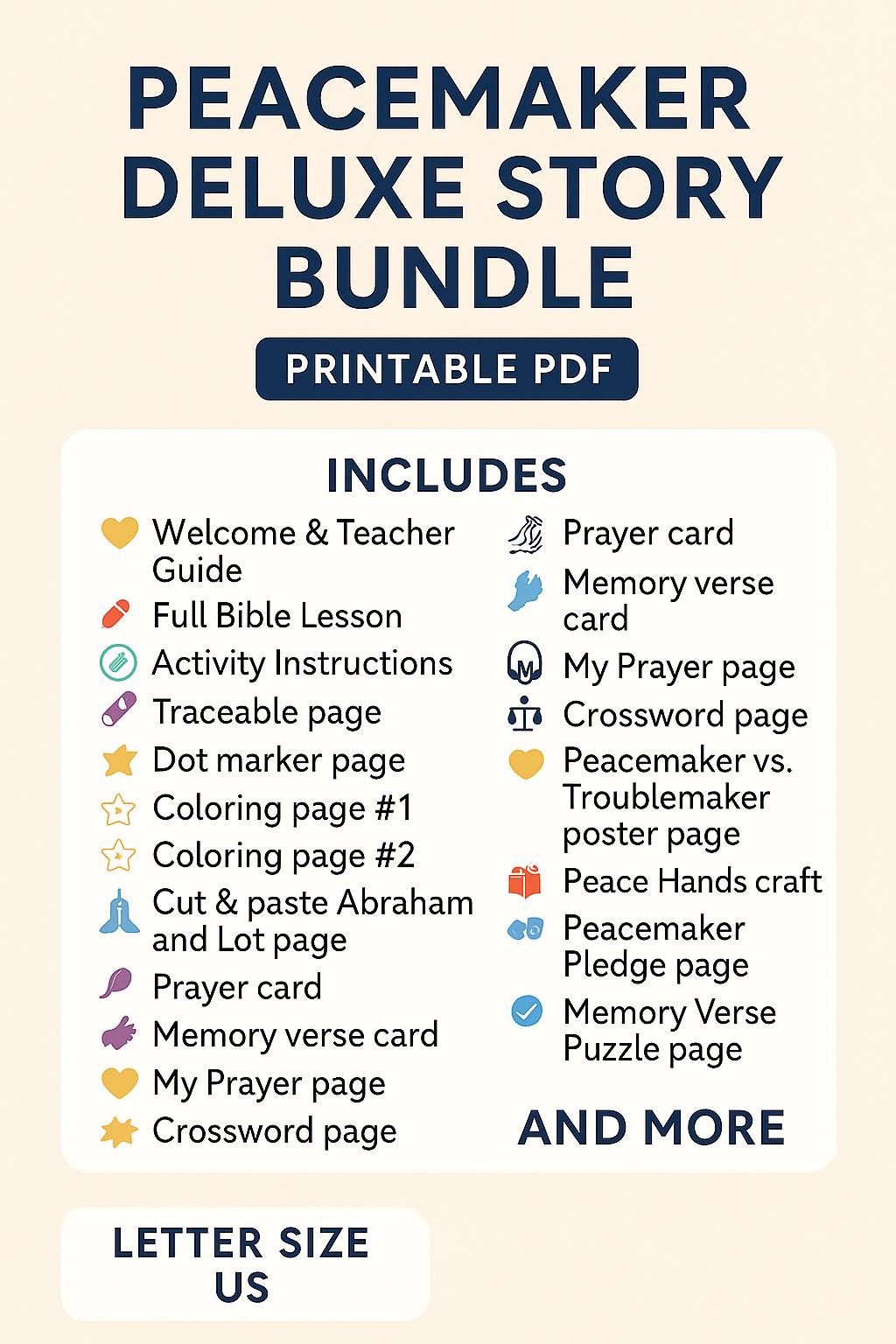Peacemaker DELUXE Printable Bible Lesson Pack for Kids | Christian ...