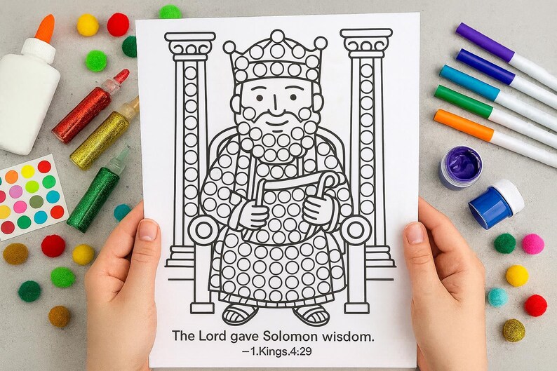 King Solomon Dot Marker Page: Bible Verse Activity (PDF) - Etsy