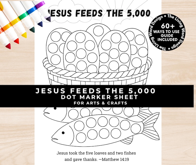Jesus Feeds 5000 Do-a-dot Printable, Sunday School Activity (PDF) - Etsy