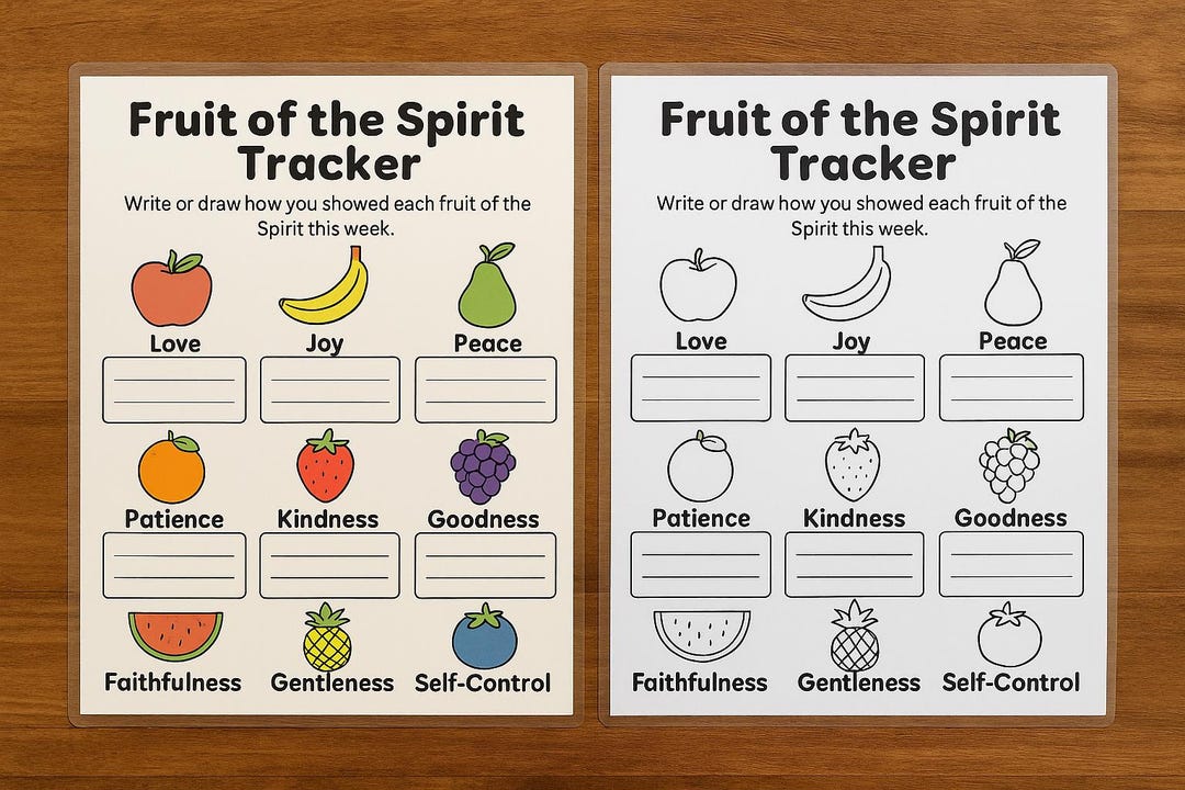 Fruit of the Spirit Coloring Pages: Sunday School Bible Lesson (PDF ...