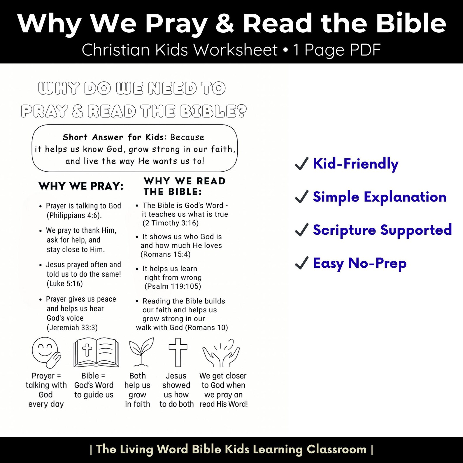 Kids Christian Printable: Why We Pray & Read the Bible (PDF) - Etsy