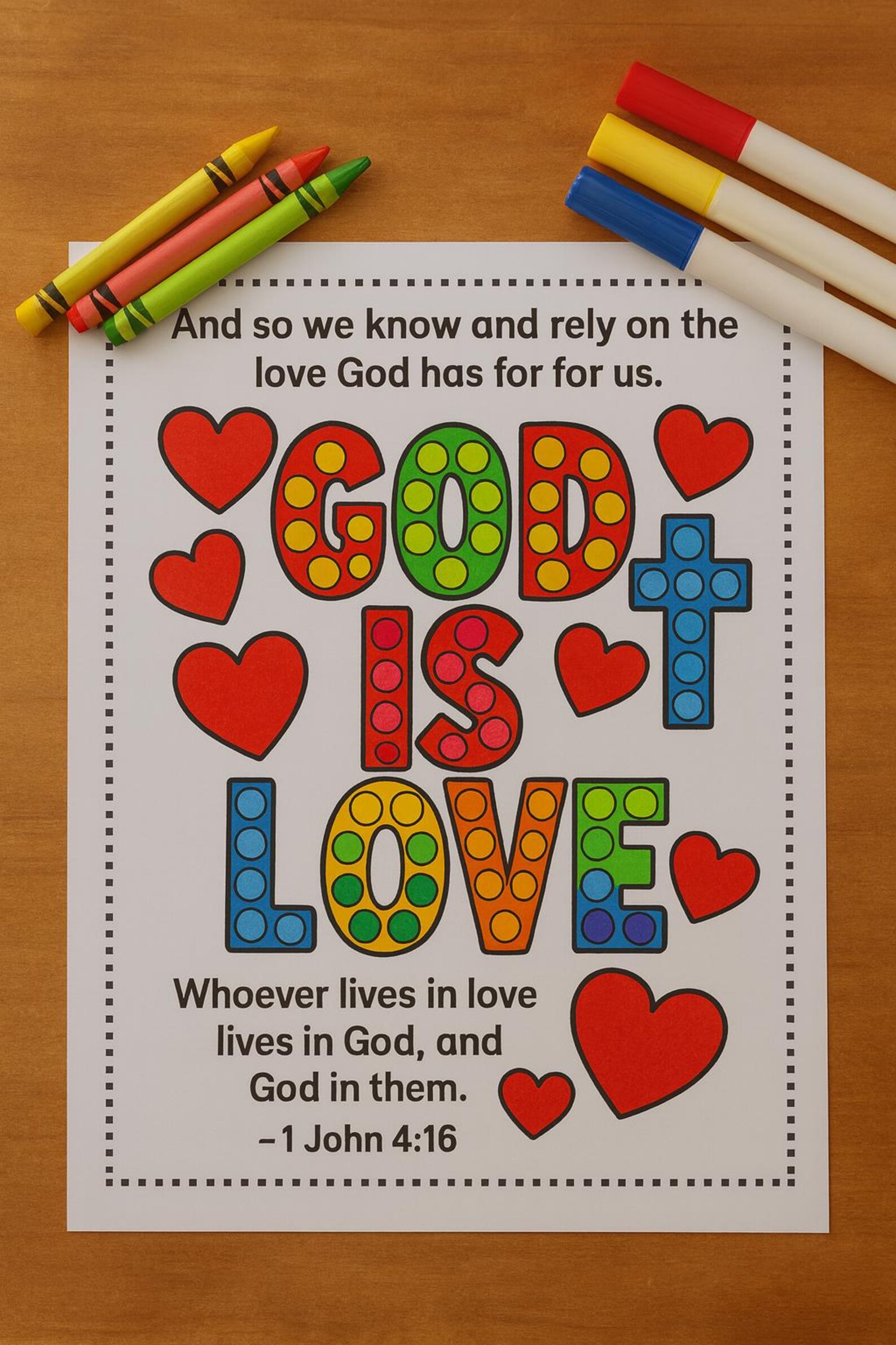 God is Love Dot Marker Printable | Bible Verse Craft (PDF) - Etsy