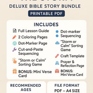 Jesus Calms the Storm Bible Story Activity Pack: Homeschool Sunday ...