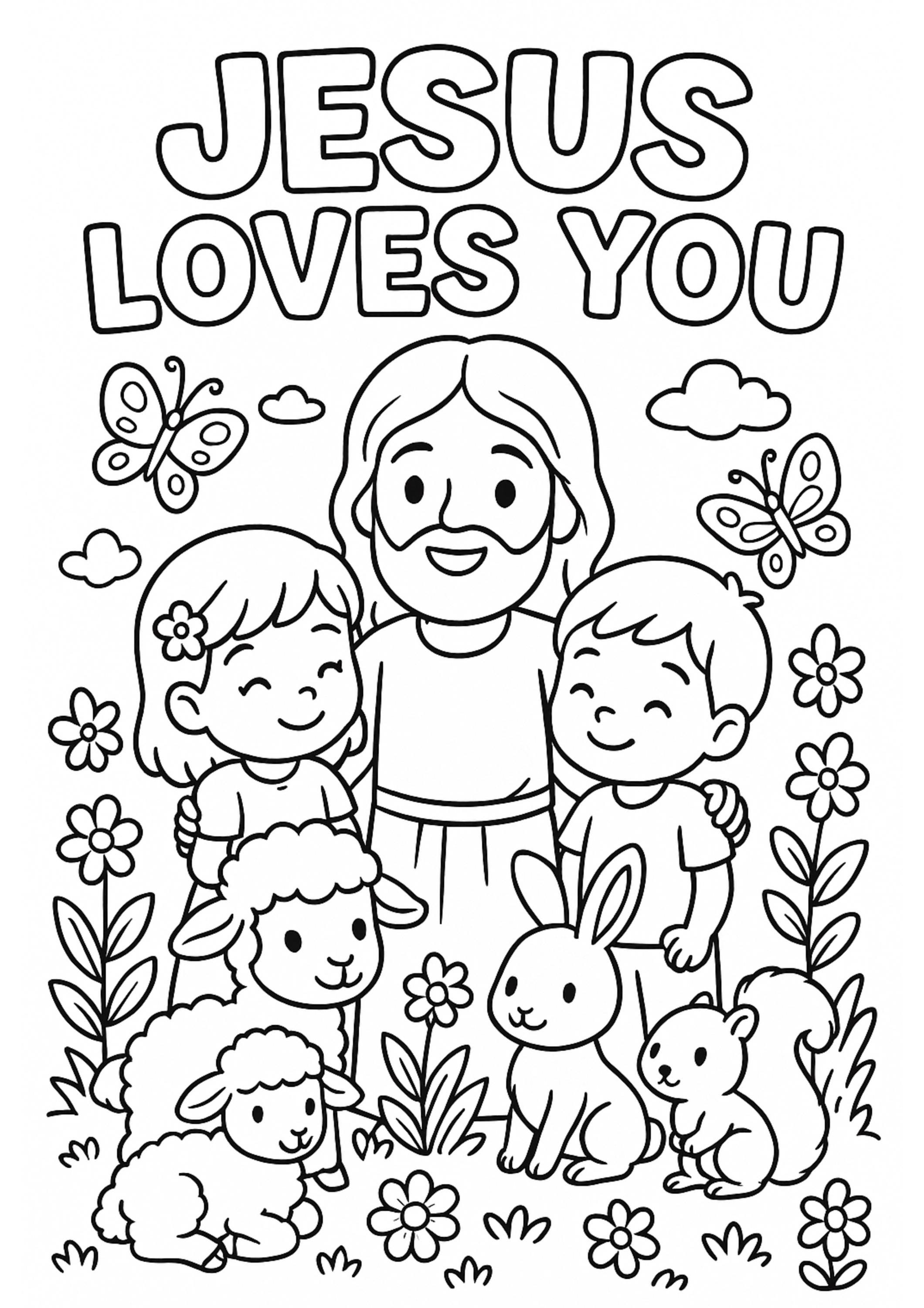 Jesus Loves You - Christian Coloring Page for Kids - Printable ...