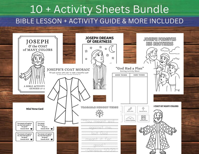 Joseph & the Coat Bible Story Activity Pack: Full Bible Lesson Plan ...