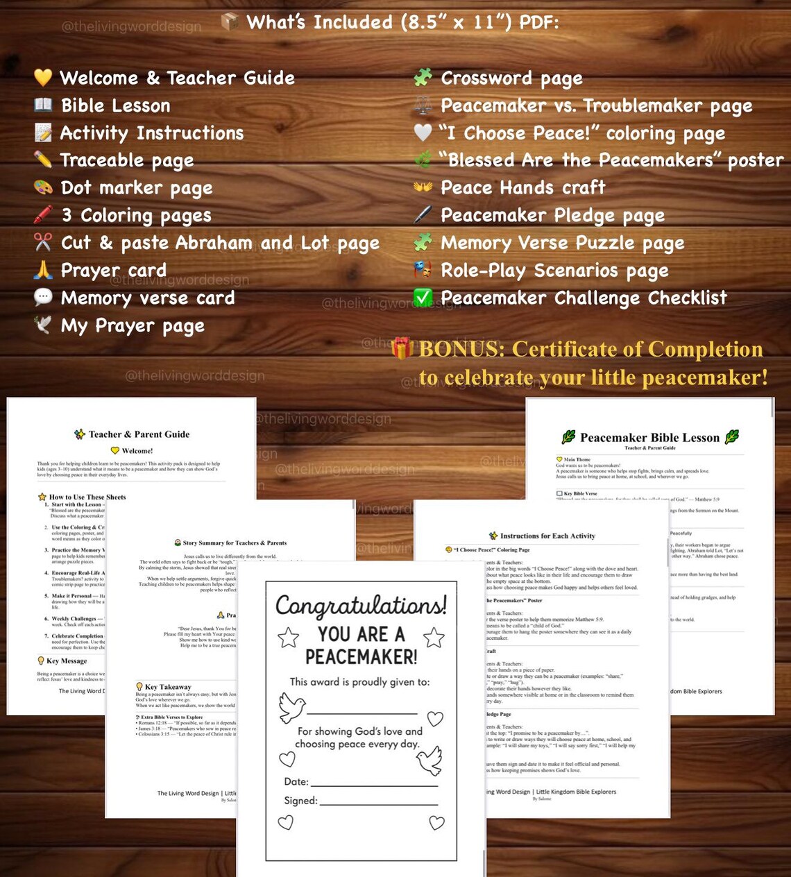 Peacemaker DELUXE Printable Bible Lesson Pack for Kids | Christian ...