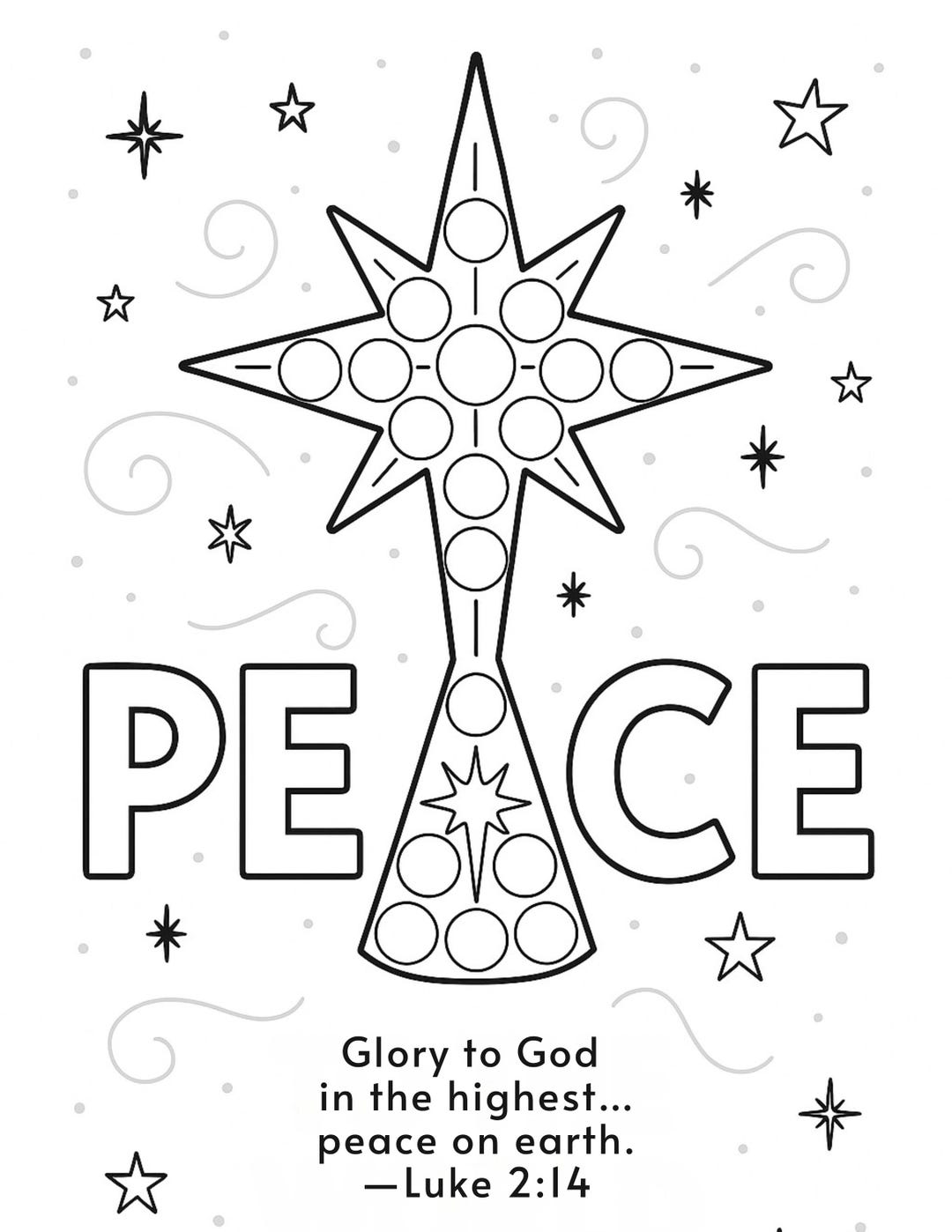 Peace to the World Dot Marker Printable – Christian Christmas Activity ...
