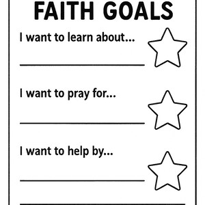 My Faith Goals Printable Worksheet | Personalized Name | Christian Goal ...