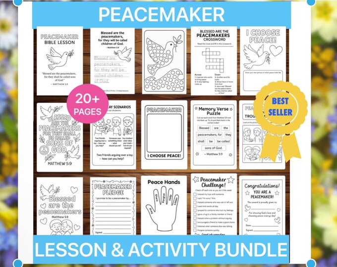 Peacemaker DELUXE Printable Bible Lesson Pack for Kids | Christian ...