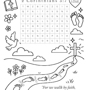 Walk by Faith Bible Activity Sheet – Word Search & Coloring Page ...