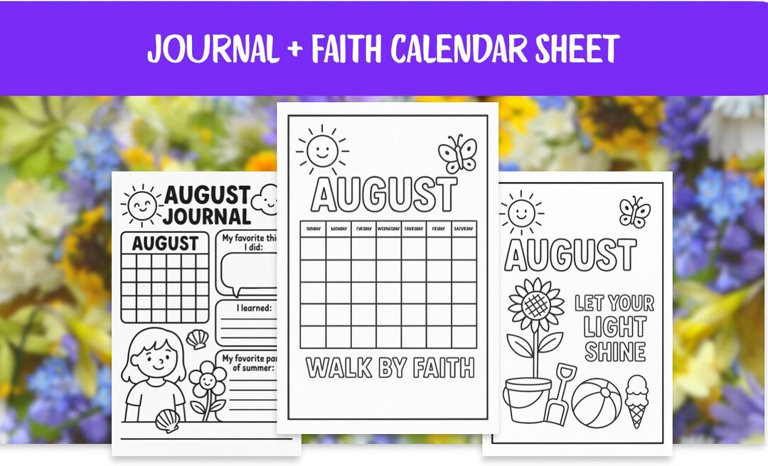 August Faith Journal (digital Download 8.5x11” & A4) - Etsy