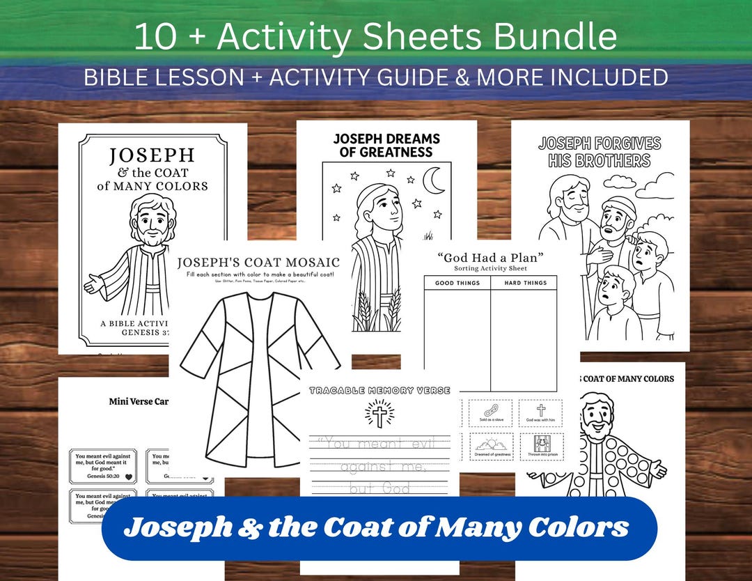 Joseph & the Coat Bible Story Activity Pack: Full Bible Lesson Plan ...