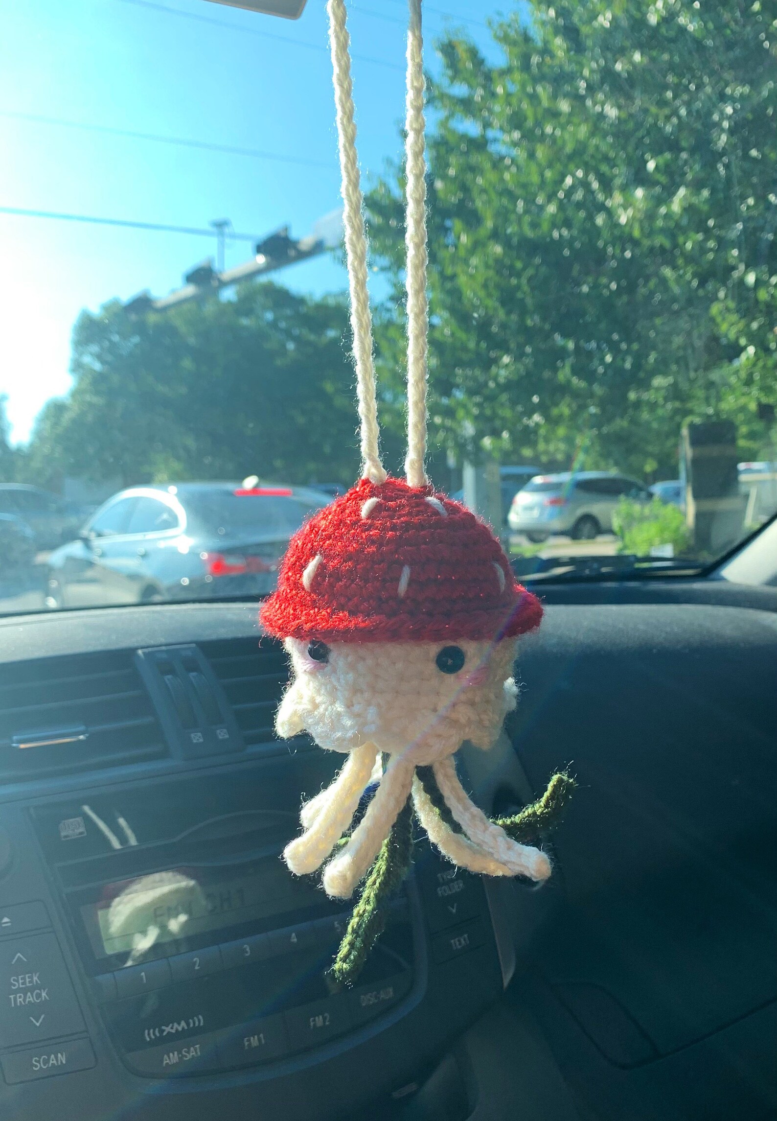 Crochet Mushroom Jellyfish | Mushroom Car Charm | Crochet Jellyfish ...