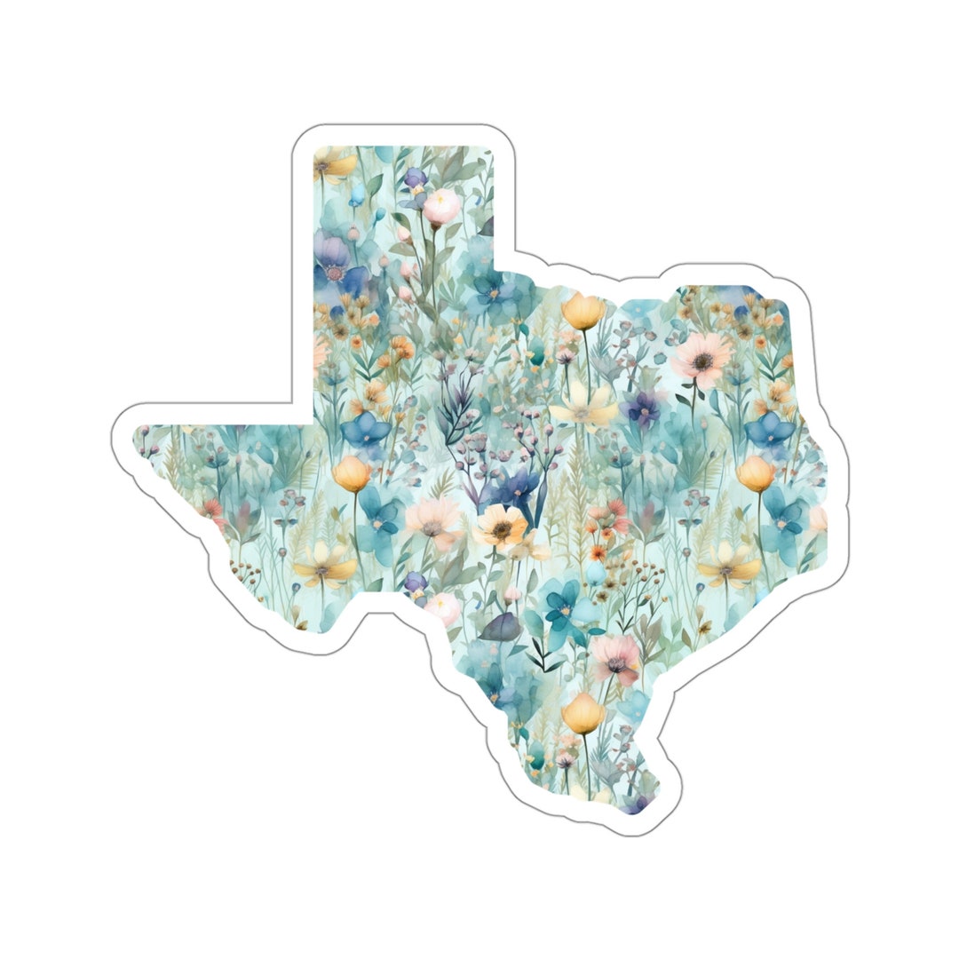 Texas Featuring State Flower Blue Bonnett | Floral Sticker | State ...