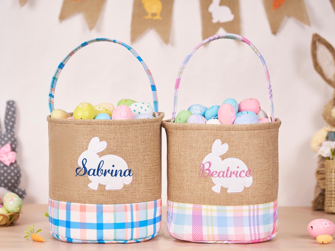 Personalized Easter Basket,bunny Name Baskets,monogram Easter Bag ...