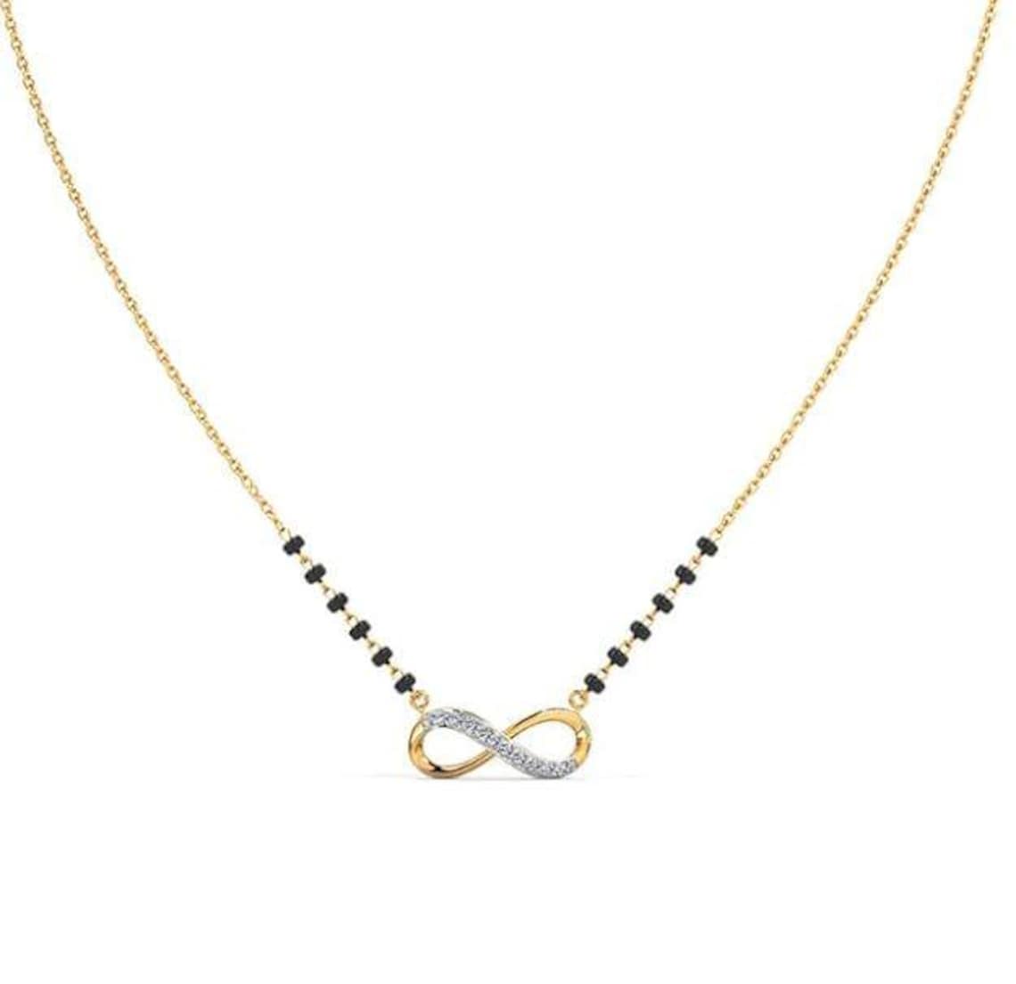 Infinity Mangalsutra Pendant in Gold Minimalist Mangalsutra Women ...